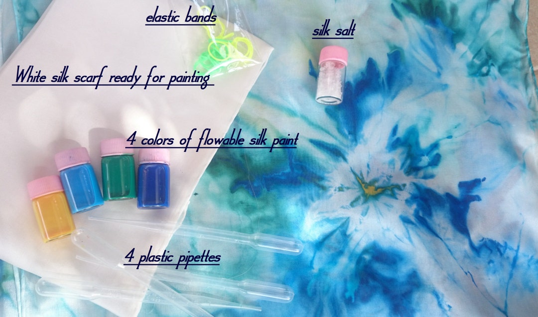 DIY Kit, Make Your Silk Scarf Kit Sea Sunrise Color Collection. Craft ...