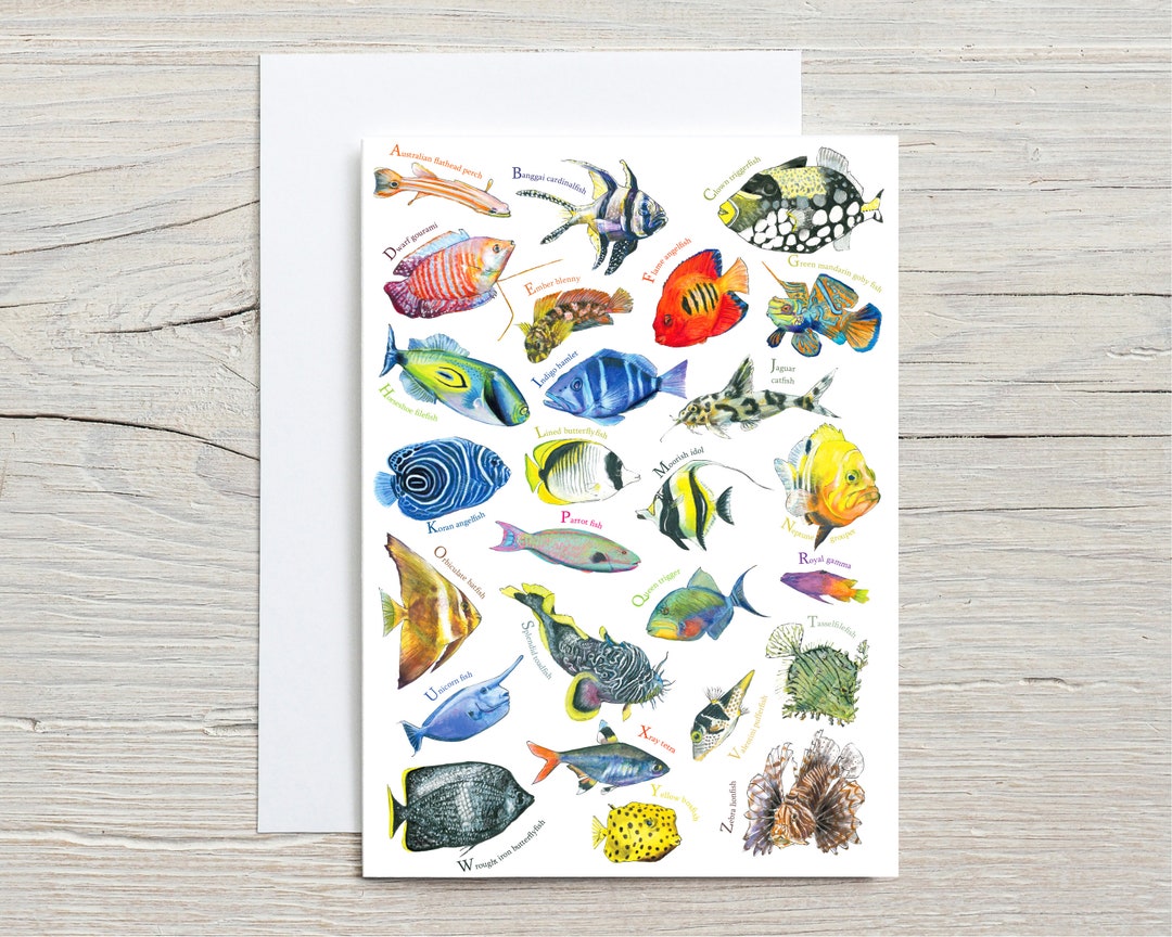 Fabulous Fish Card, Fish A-Z Card A-Z Tropical Fish Card, Fish ...