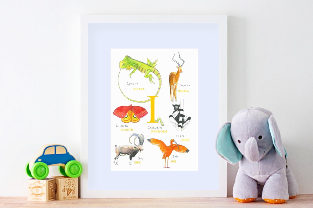 Letter I, Animal Alphabet Letter I; Letter I Painting; Children’s ...