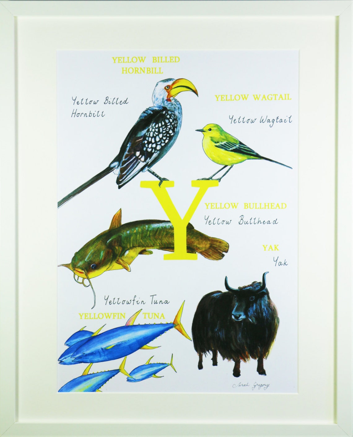 Animal Alphabet Letter Y Animals painting for kids | Etsy