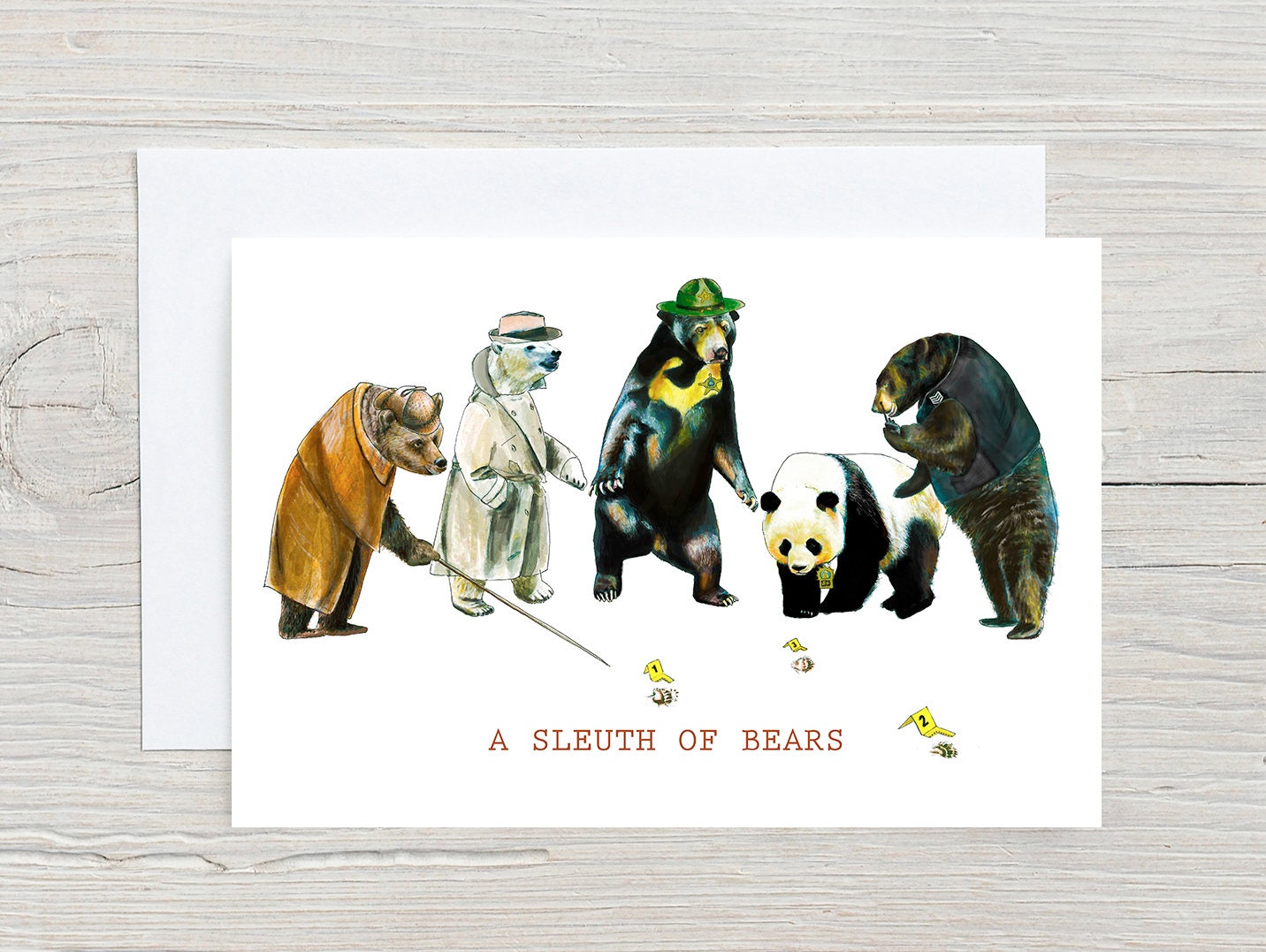 A Sleuth of Bears Collective Noun Greetings Card - Etsy UK