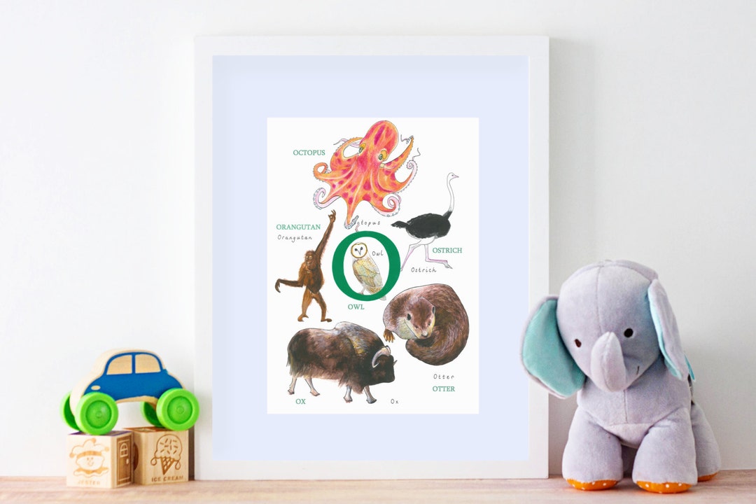 Animal Alphabet Letter O, Animal Alphabet Nursery Picture Baby First ...