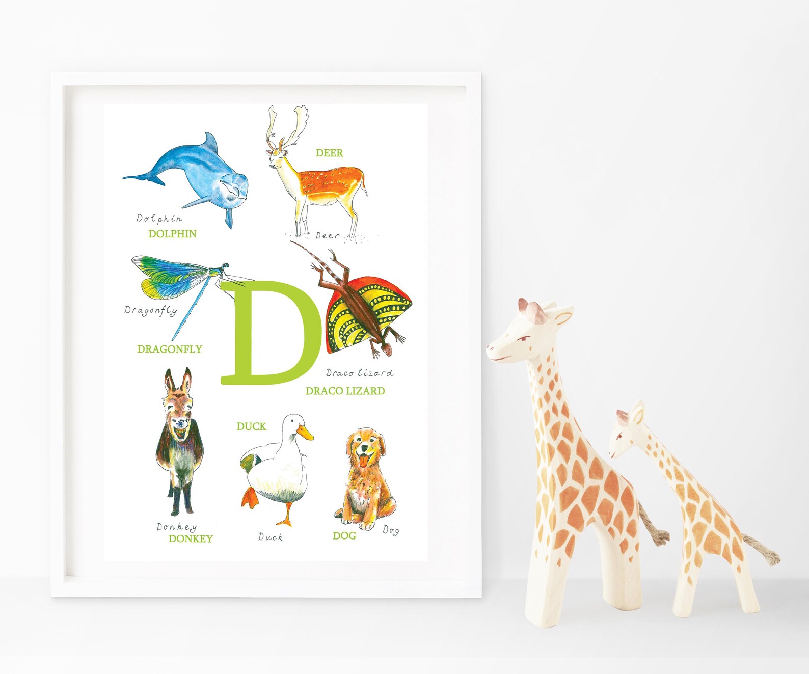 Letter D, Animal Alphabet Letter D, Children’s Picture; Baby First ...