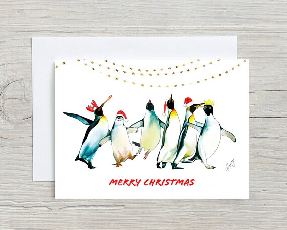 A Waddle of Penguins Collective Nouns Merry Christmas | Etsy
