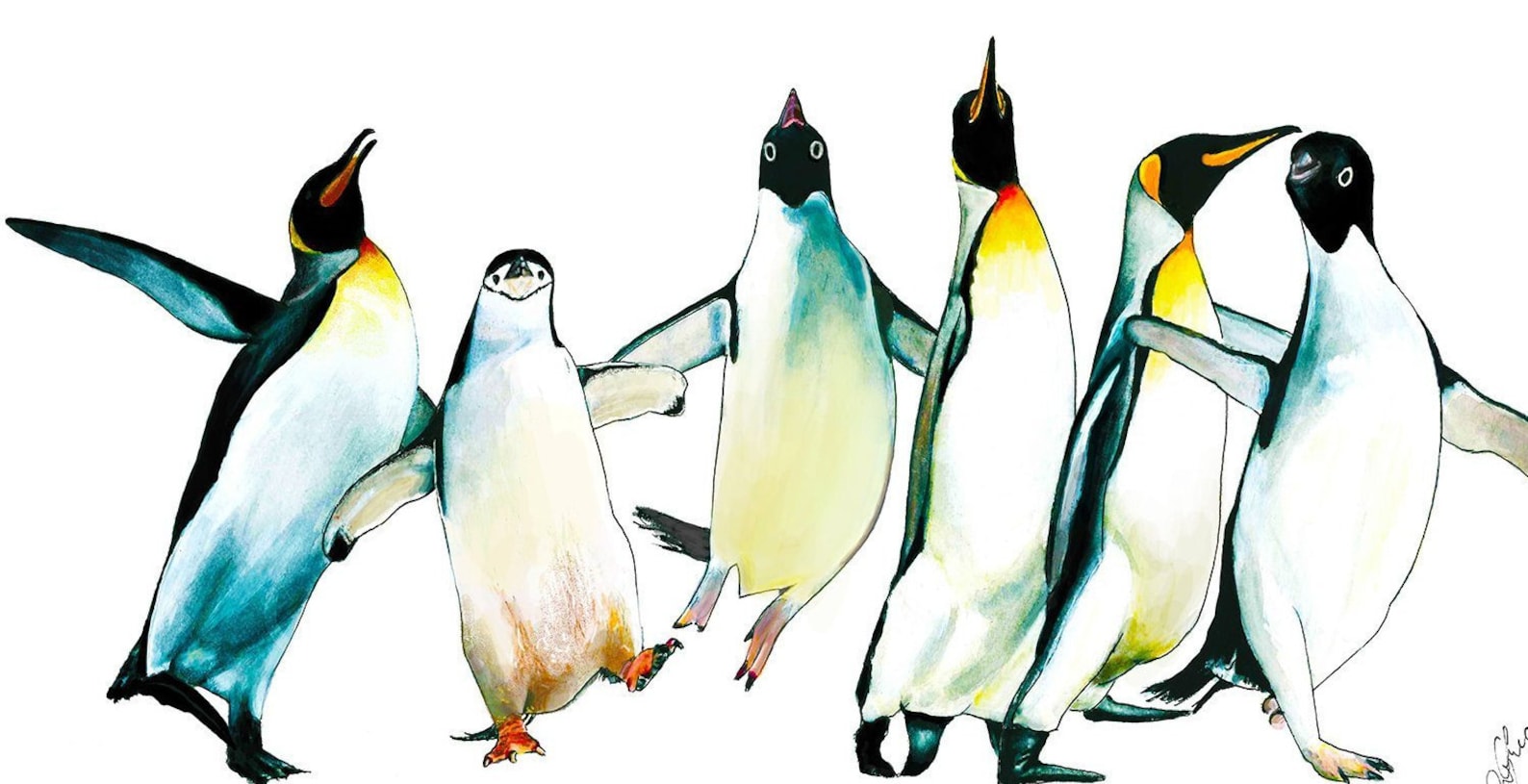 A Waddle of Penguins Collective Noun Penguin Painting | Etsy