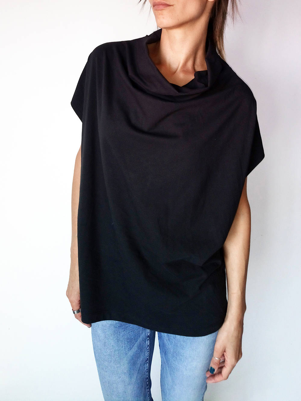 Cowl Neck Women's Cotton Shirt Women's Minimalistic - Etsy