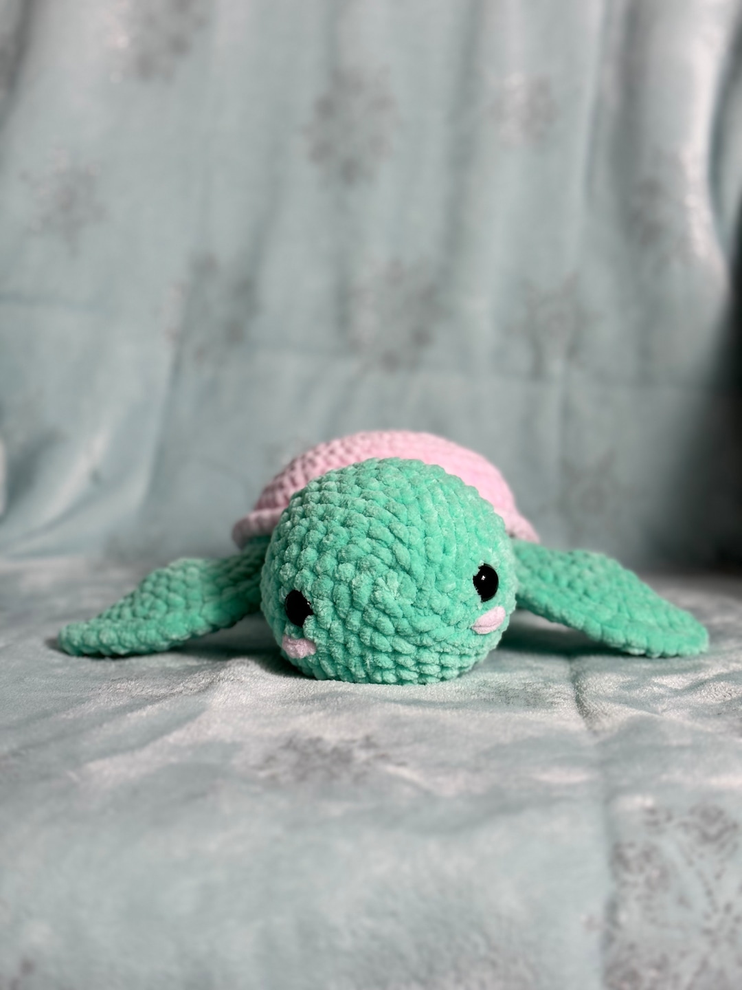 Mint/pink Sea Turtle Stuffed Animal - Etsy