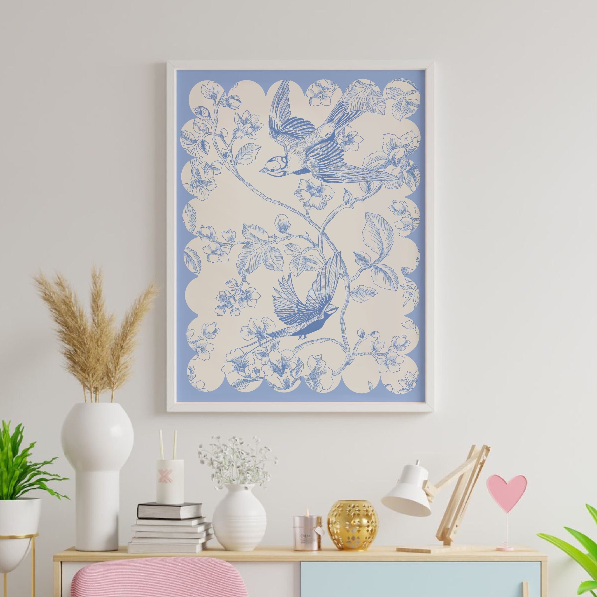Antique Blue Chinoiserie Pattern Art Prints | Blue | French Wall Art ...