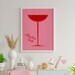 Members Only Cocktail Poster | Red and Pink Wall Art | Champagne ...