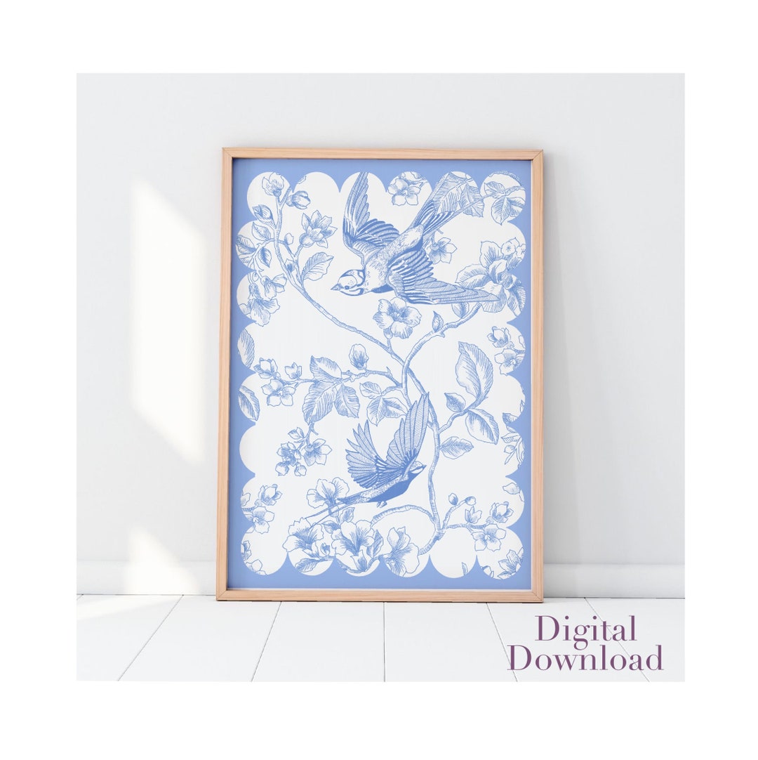 Antique Blue Chinoiserie Pattern Art Prints | Blue | French Wall Art ...