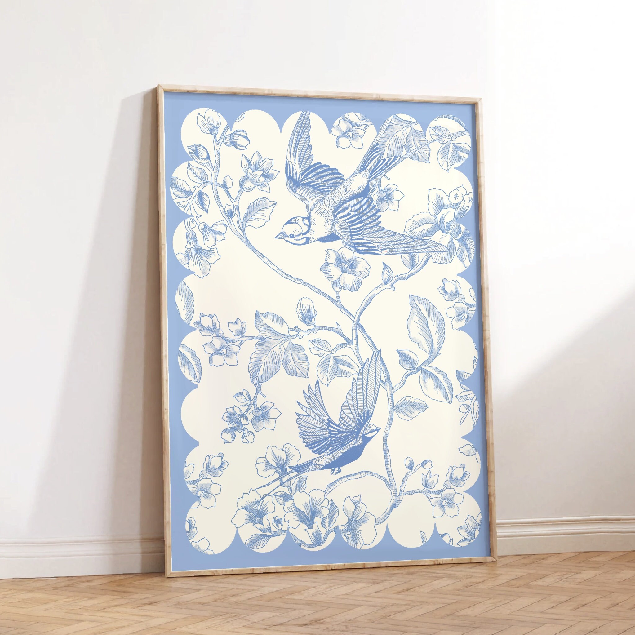 Antique Blue Chinoiserie Pattern Art Prints | Blue | French Wall Art ...