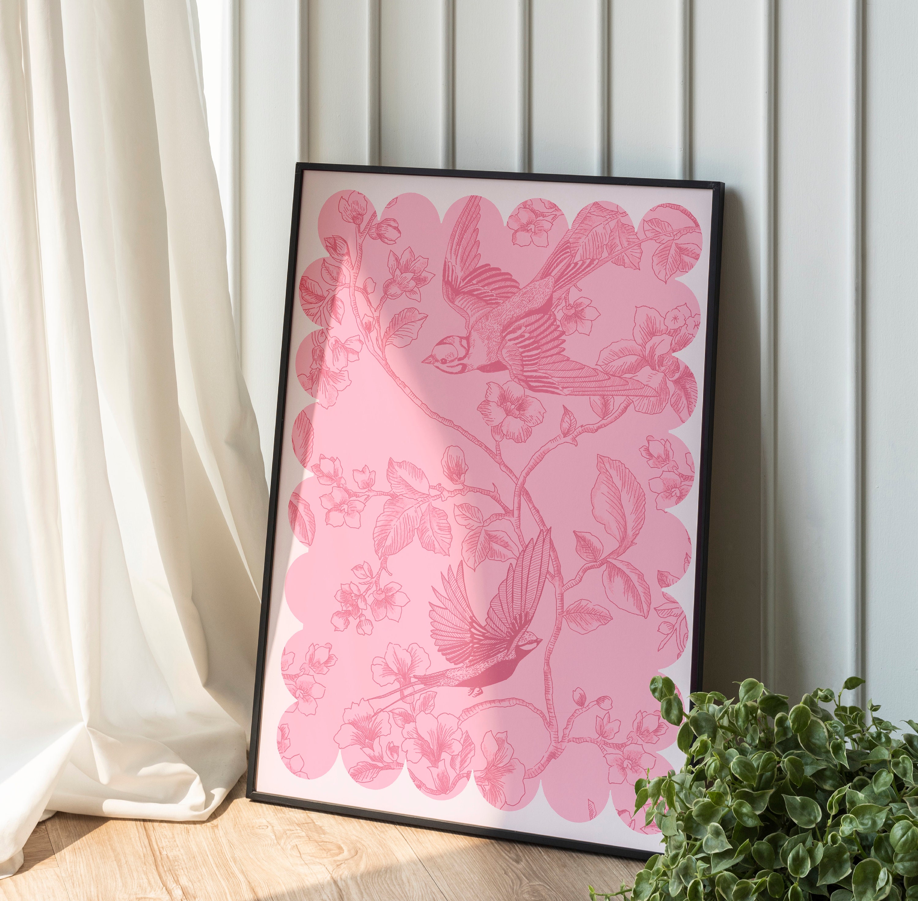 Antique Pink Chinoiserie Pattern Art Prints | Pink | French Wall Art ...