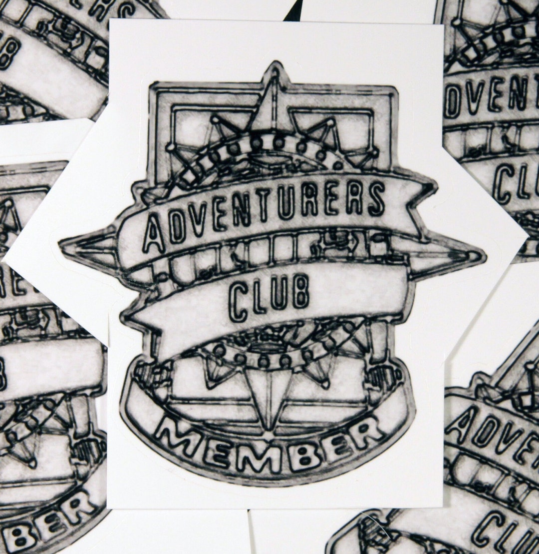 Disney Black & White "adventurers Club Member" Glossy Sticker - 2 Sizes ...