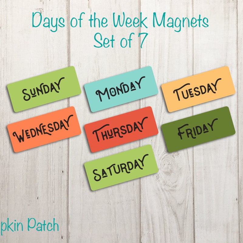 Days of the Week - Etsy