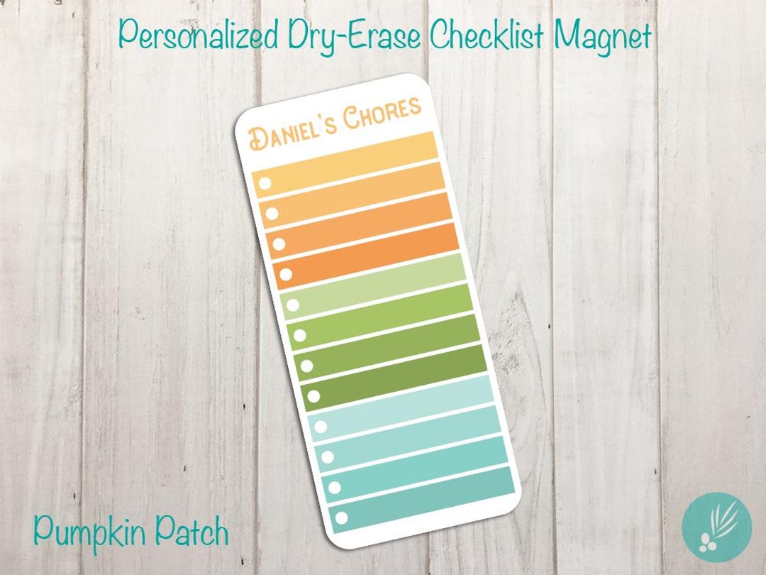 Dry Erase to Do List Magnet, Personalized Dry Erase Chore Chart ...