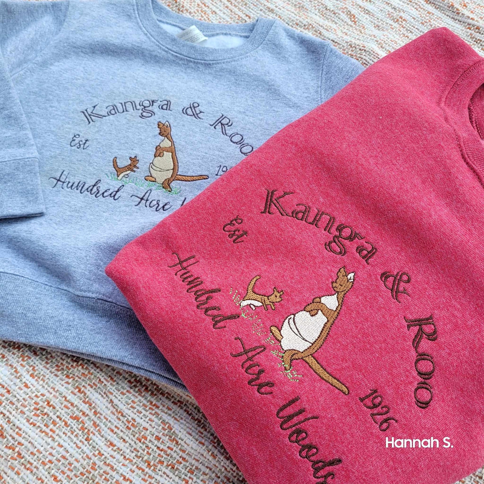 Embroidered Kanga and Roo Crewneck, Matching Set - Etsy