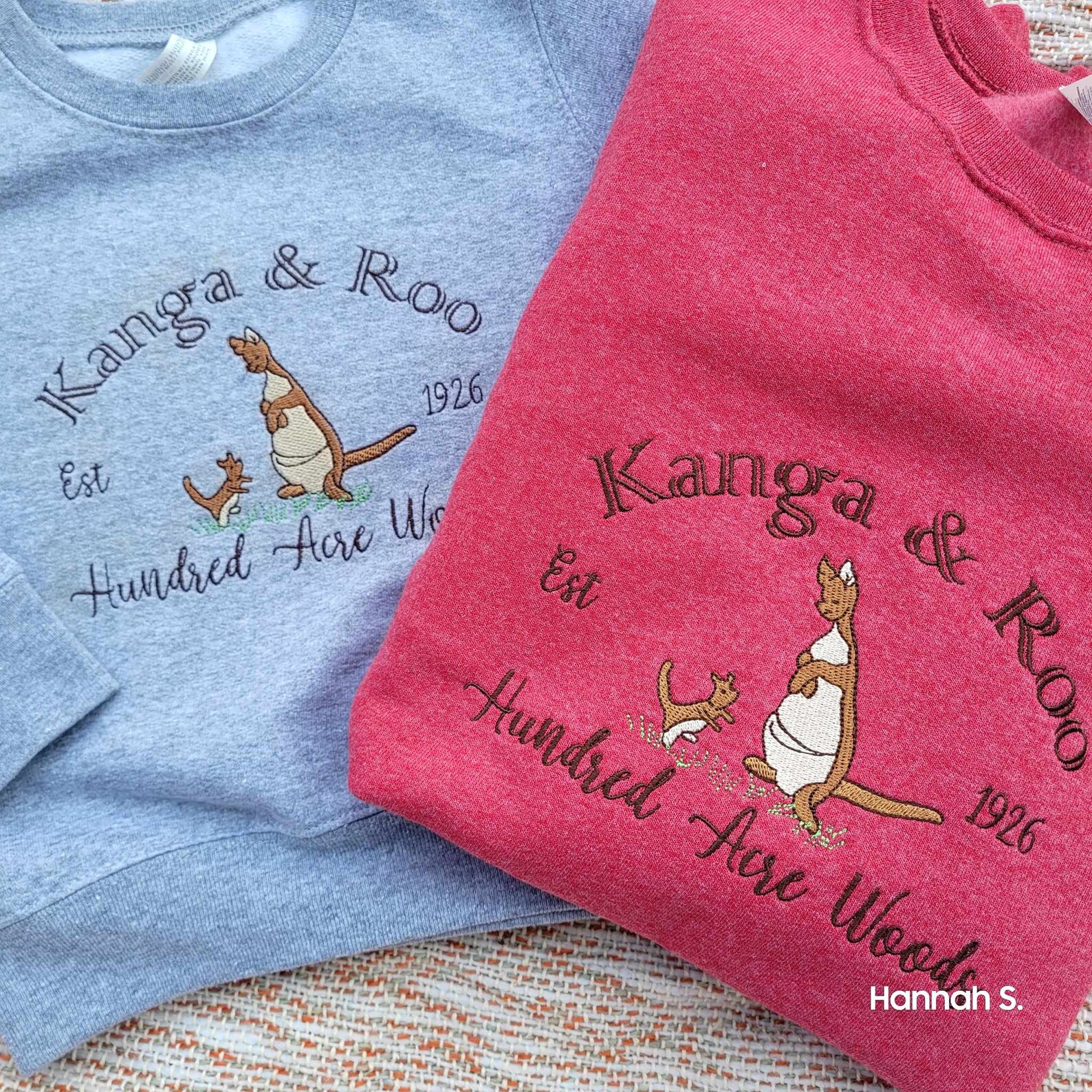 Embroidered Kanga and Roo Crewneck, Matching Set - Etsy