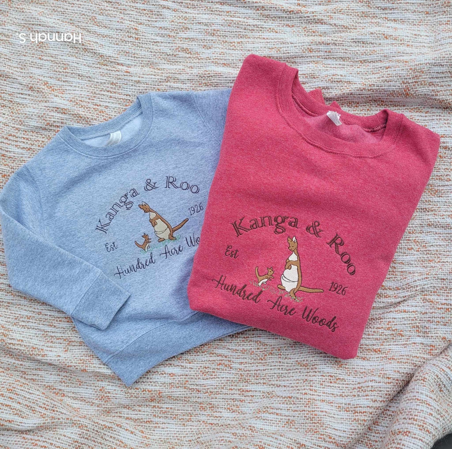 Embroidered Kanga and Roo Crewneck, Matching Set - Etsy