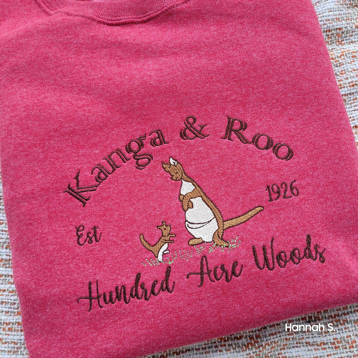 Embroidered Kanga and Roo Crewneck, Matching Set - Etsy