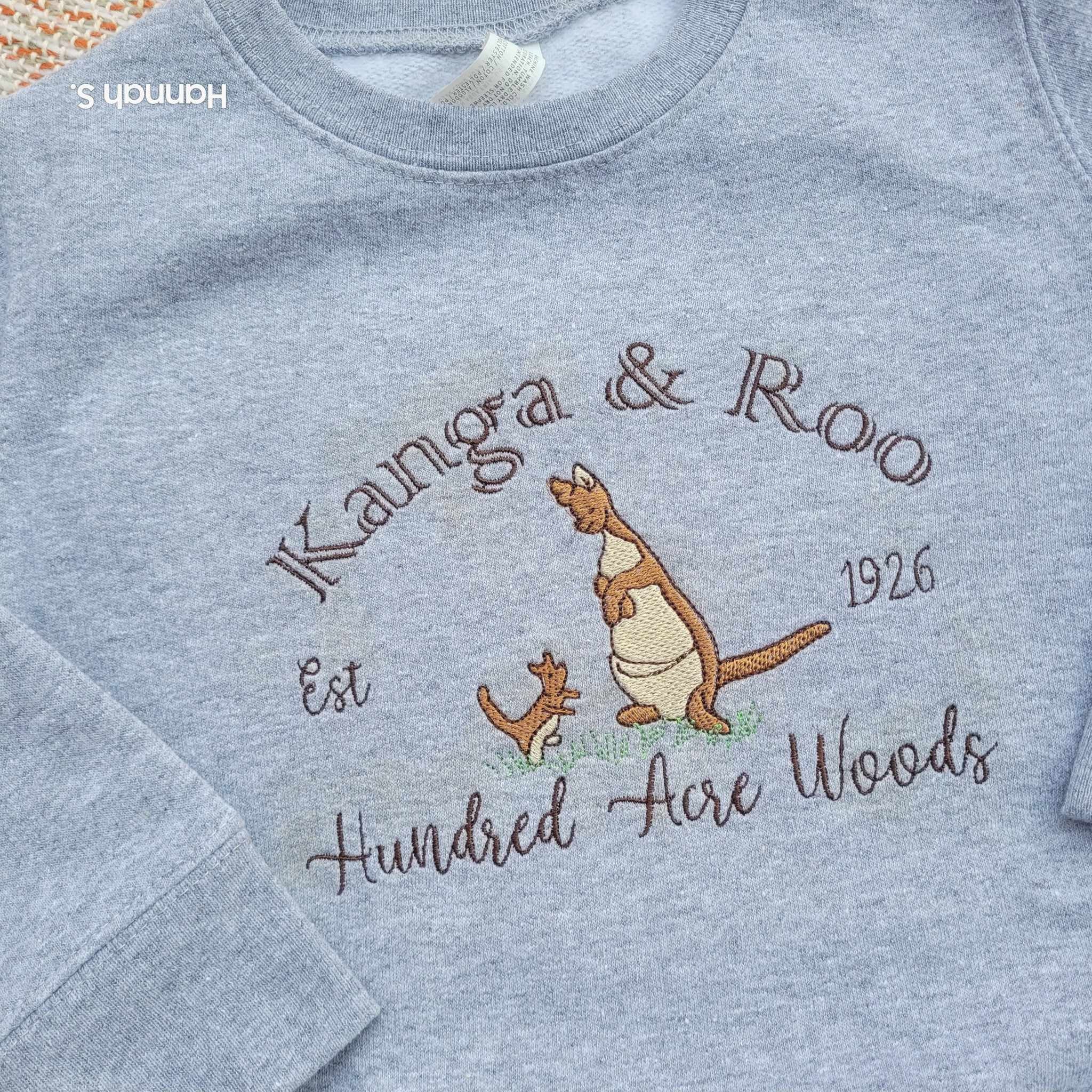 Embroidered Kanga and Roo Crewneck, Matching Set - Etsy