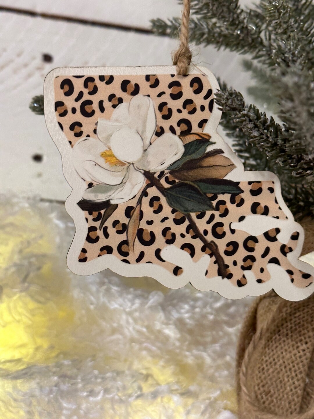 Magnolia Leopard Louisiana State Ornament | Magnolia Christmas Ornament ...