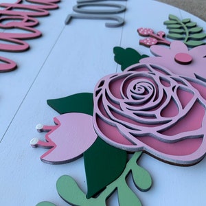 Personalized Floral Name Sign | Custom Girls Room Decor - Etsy