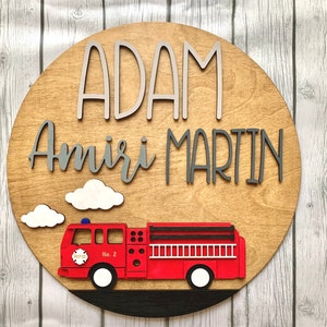 Fire Truck Name Sign | Baby Room Decor | Custom Name Sign | Boys Room ...