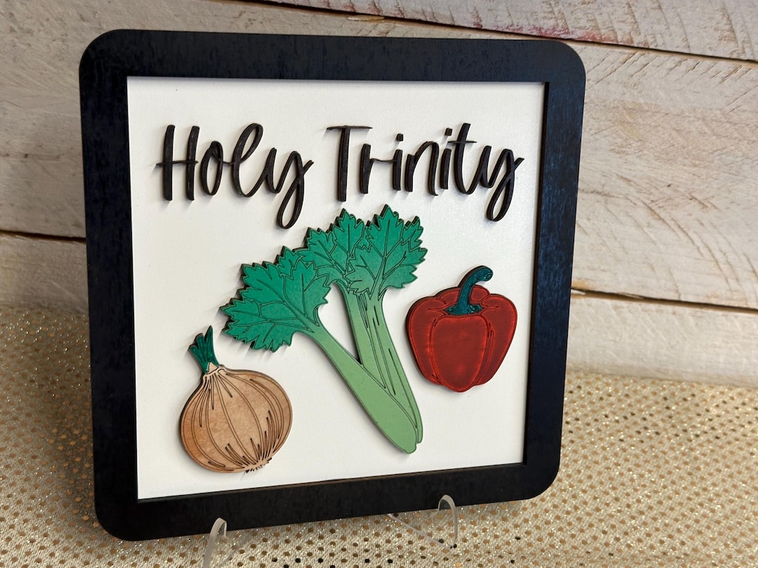 Cajun Holy Trinity Kitchen Sign | Bell Pepper, Onion, Celery Décor ...