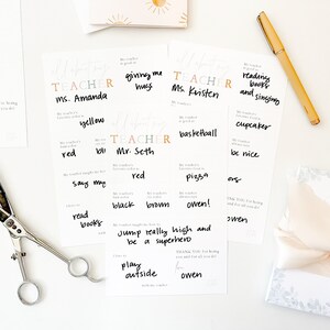 Teacher Appreciation Printable | All About My Teacher | Kids Worksheet ...