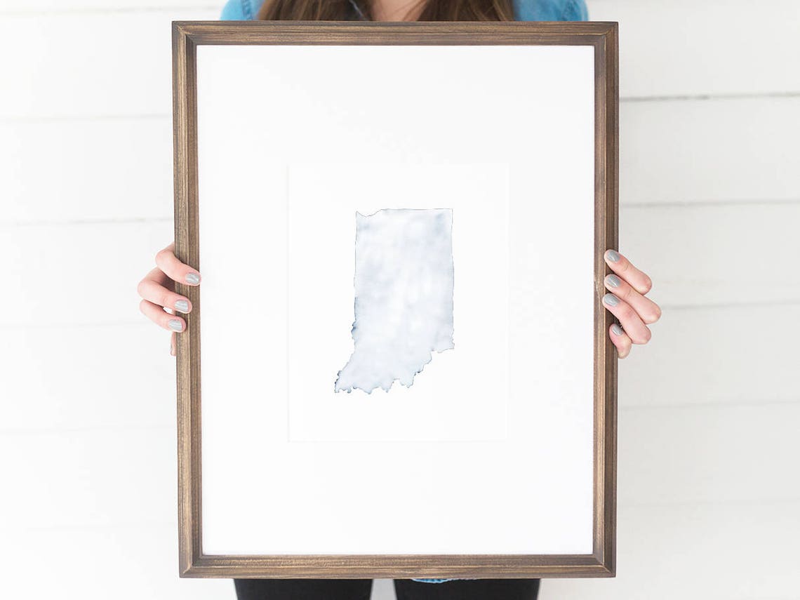 Indiana Watercolor, Indiana Print, Indiana Home, Indiana Wall Art ...