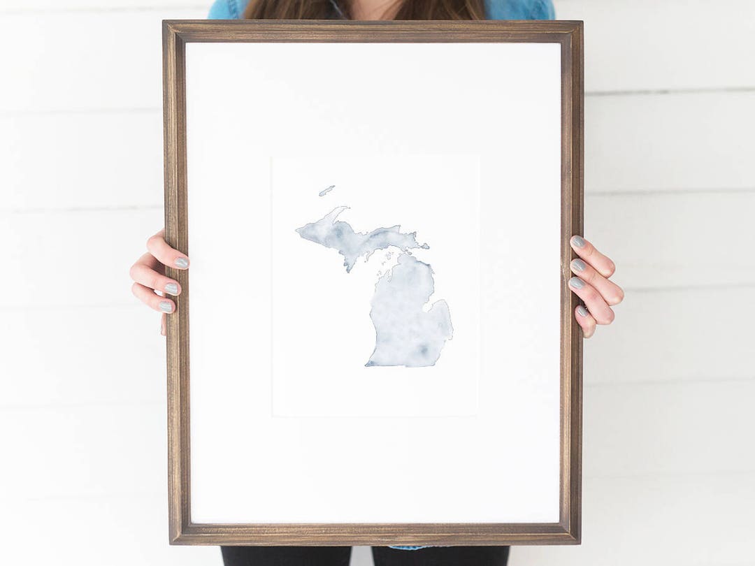 Michigan Watercolor, Michigan Print, Michigan Home, Michigan Wall Art ...