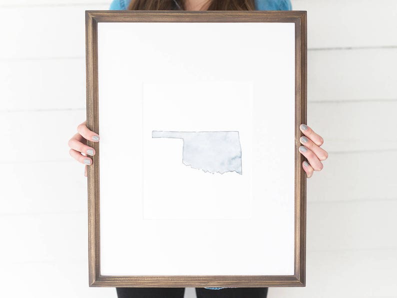Oklahoma Print, Oklahoma Home, Oklahoma Wall Art, Oklahoma Watercolor ...