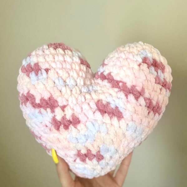 Crochet Heart Pillow - Etsy