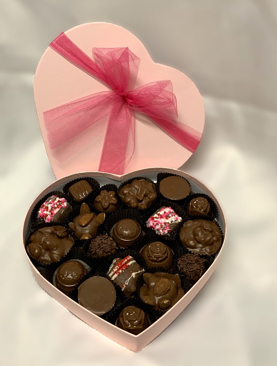 Classic Pink Heart Assorted Milk Chocolates - Etsy