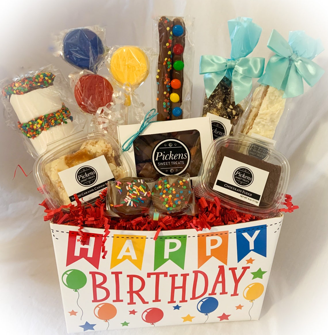 Happy Birthday Basket of Sweets - Etsy