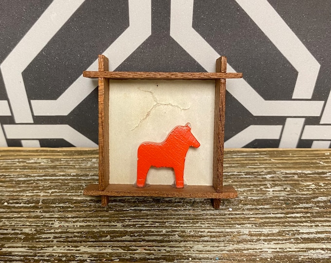 Vintage LUNDBY Dala Horse Shadow Box Dollhouse Miniature | 1960s Sweden ...