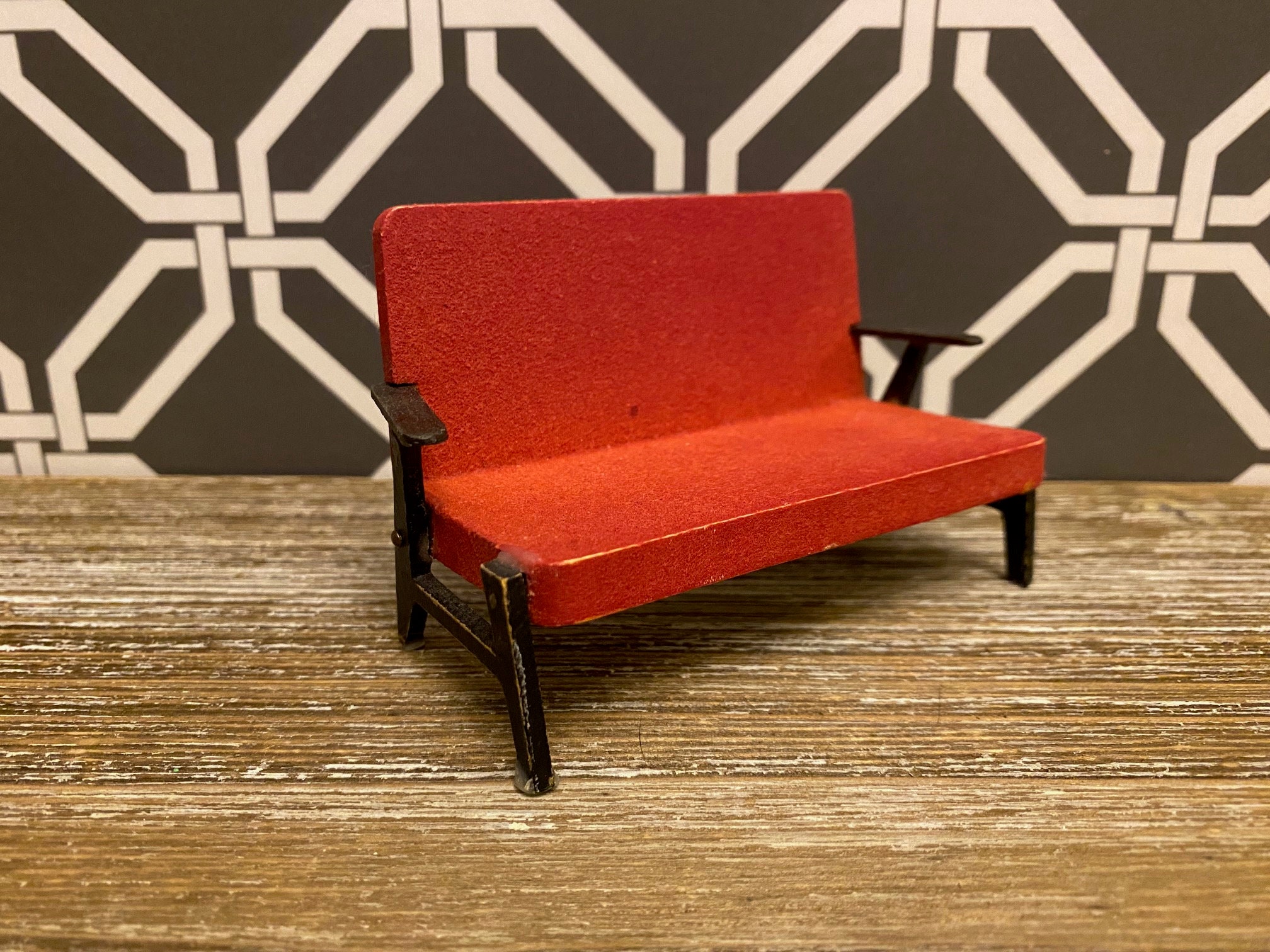 Vintage LERRO Lundby Settee Loveseat Bench Dollhouse Miniature | 1957 ...