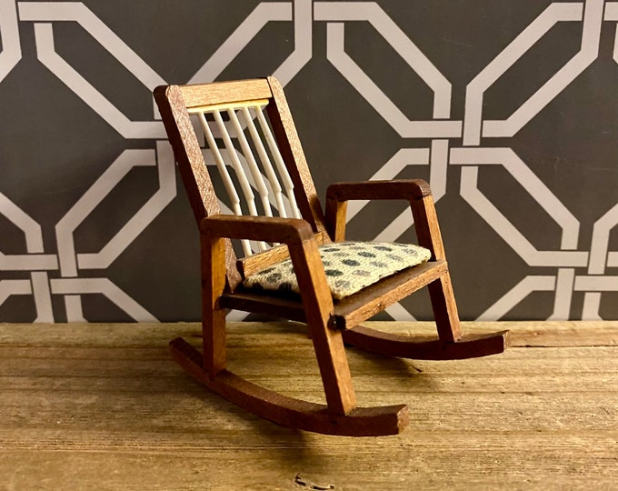 Vintage GERMAN Rocking Chair Dollhouse Miniature | 1960s Mid Century ...