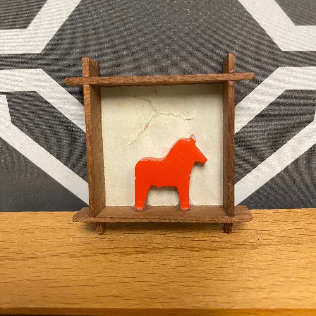 Vintage LUNDBY Dala Horse Shadow Box Dollhouse Miniature | 1960s Sweden ...
