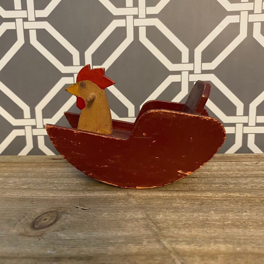 Antique GERMAN Toy Rocking Rooster Dollhouse Miniature | Vintage Dolls ...