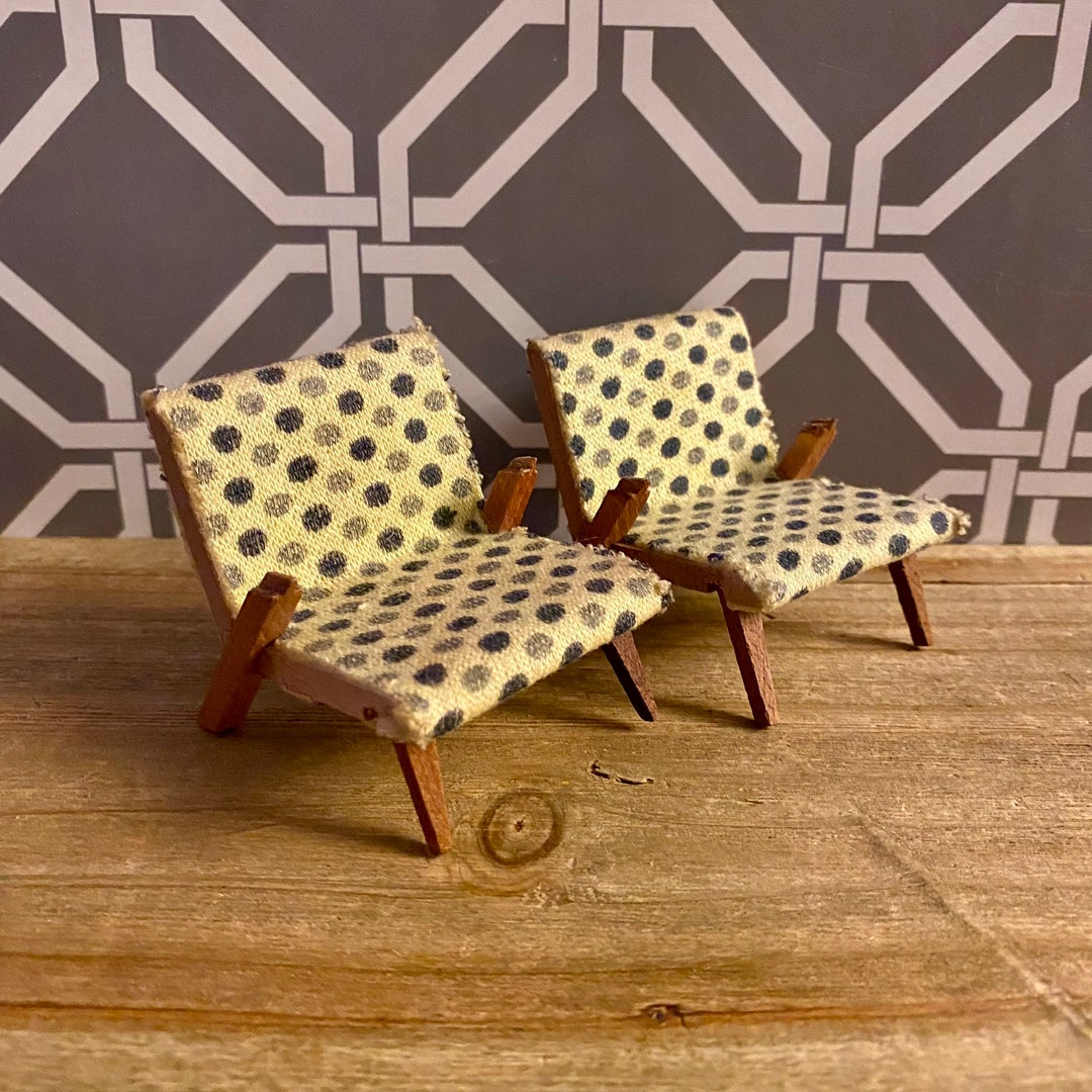 Vintage GERMAN Set of 2 MCM Miniature Dollhouse Chairs 1960s Mid ...