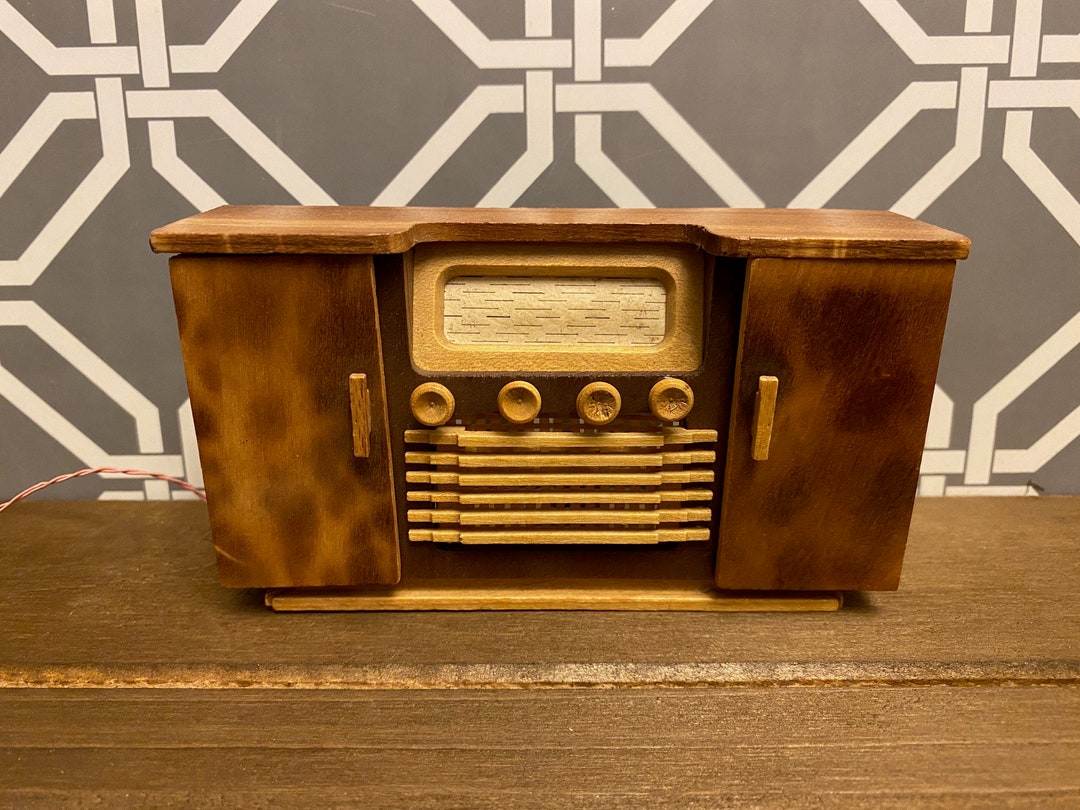 Vintage GERMAN Radio Stereo Media Bar Dollhouse Miniature | 1950s Mod ...