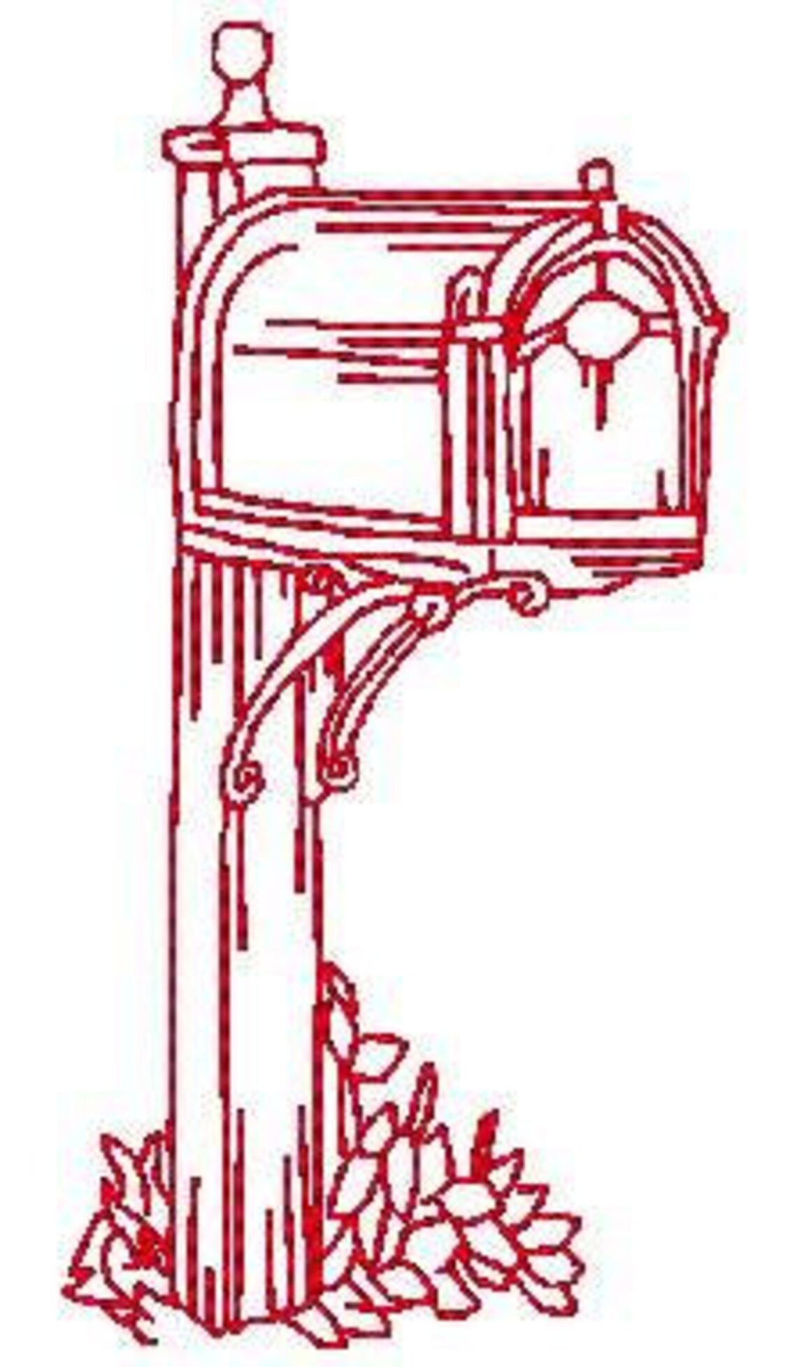 Redwork Mailboxes Machine Embroidery Designs - Etsy