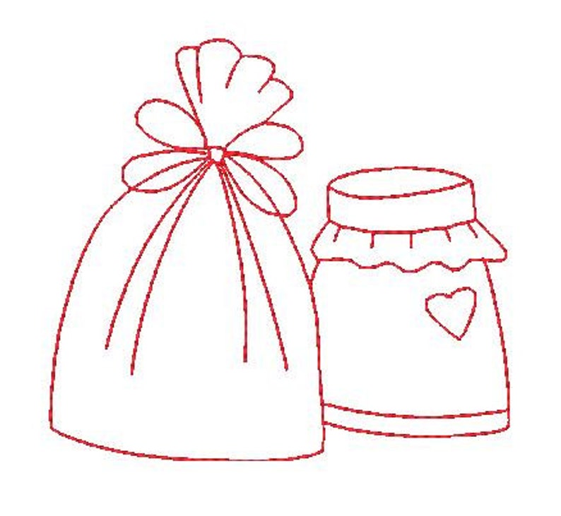 Redwork Kitchen Machine Embroidery Designs - Etsy