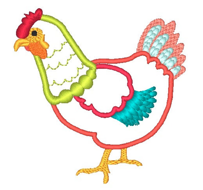 Applique Eccentric Hens Machine Embroidery Designs - Etsy