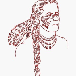 Native American Indian Redwork Machine Embroidery Designs - Etsy