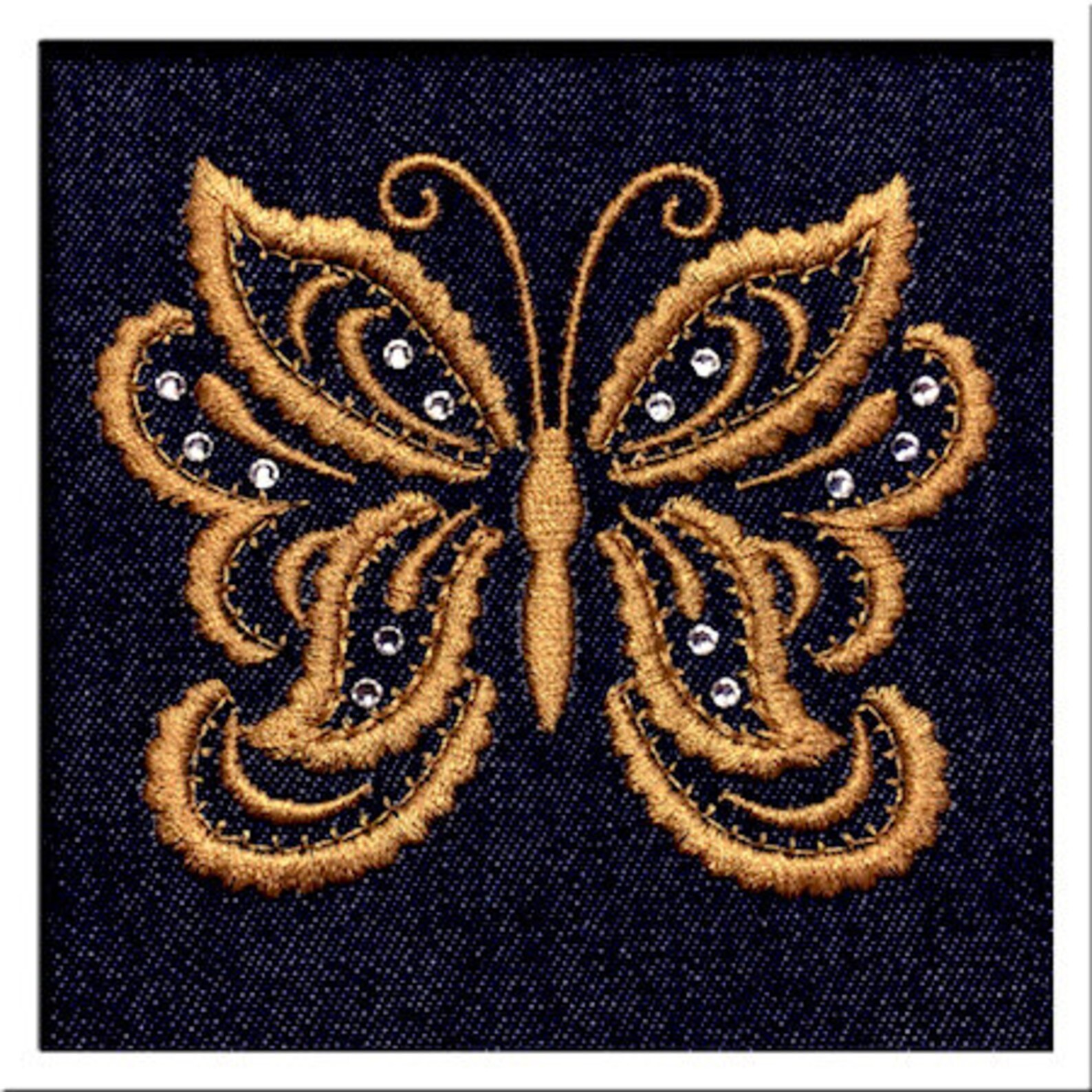 Butterfly One Color With Rhinestones/crystals Machine - Etsy