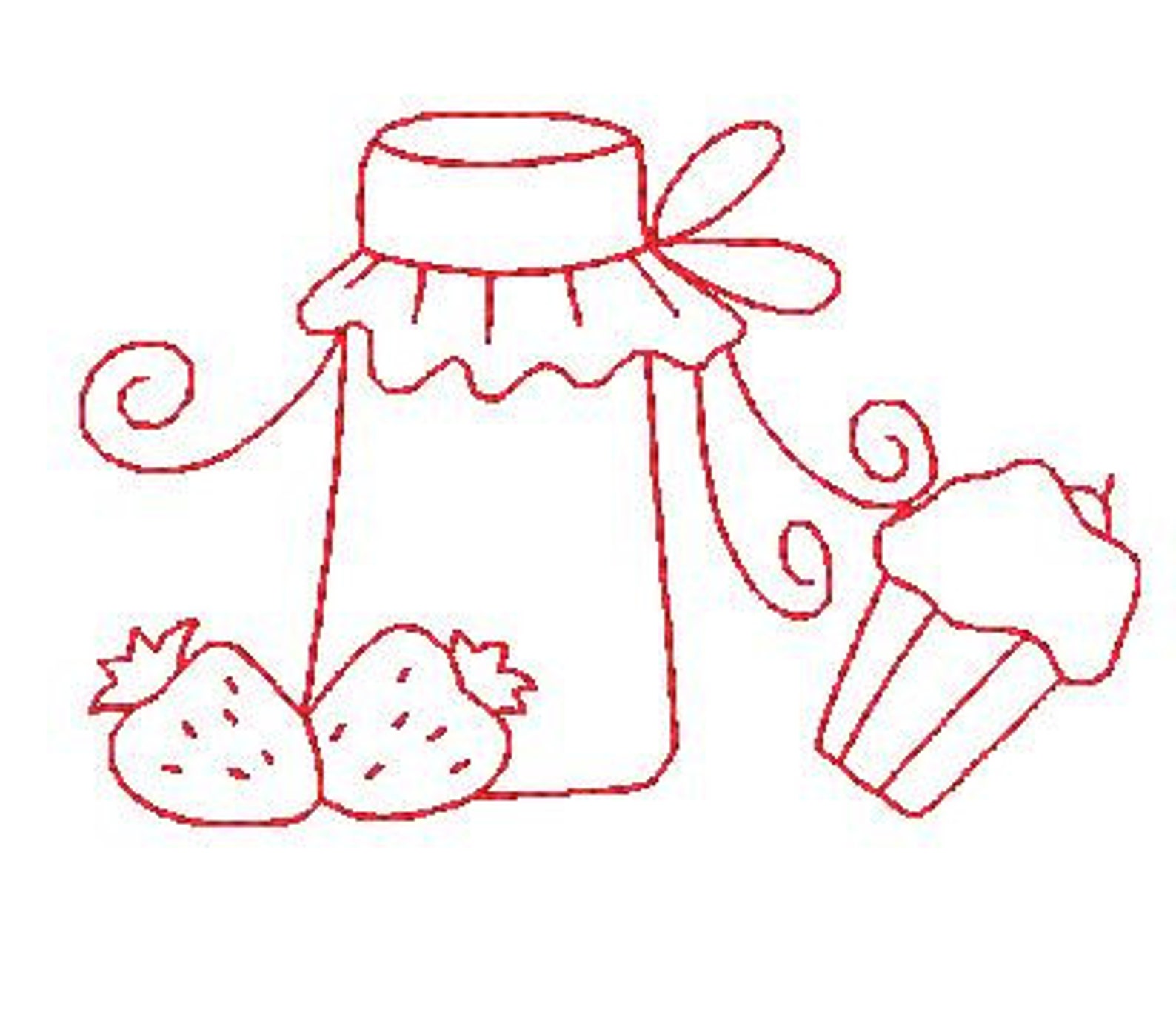 Redwork Kitchen Machine Embroidery Designs - Etsy