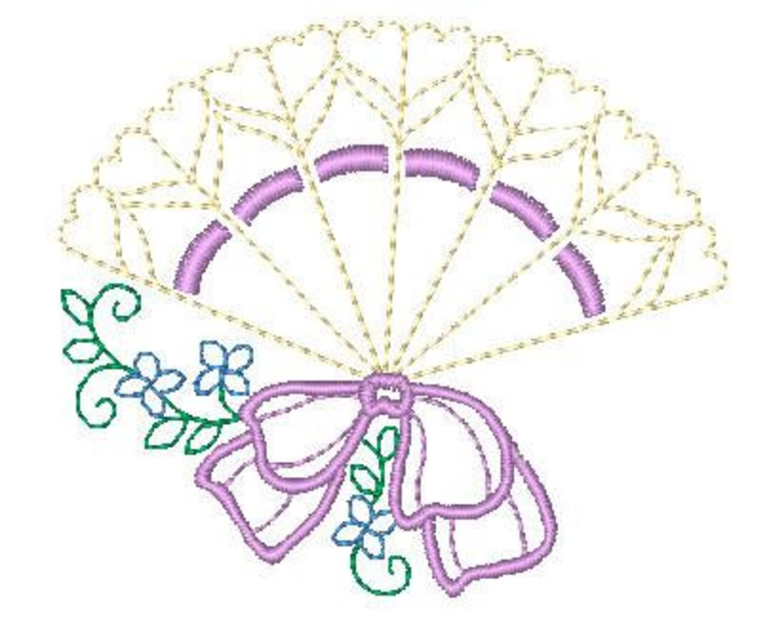 Fancy Floral Fans ( 10 Machine Embroidery Designs From ATW ) - Etsy