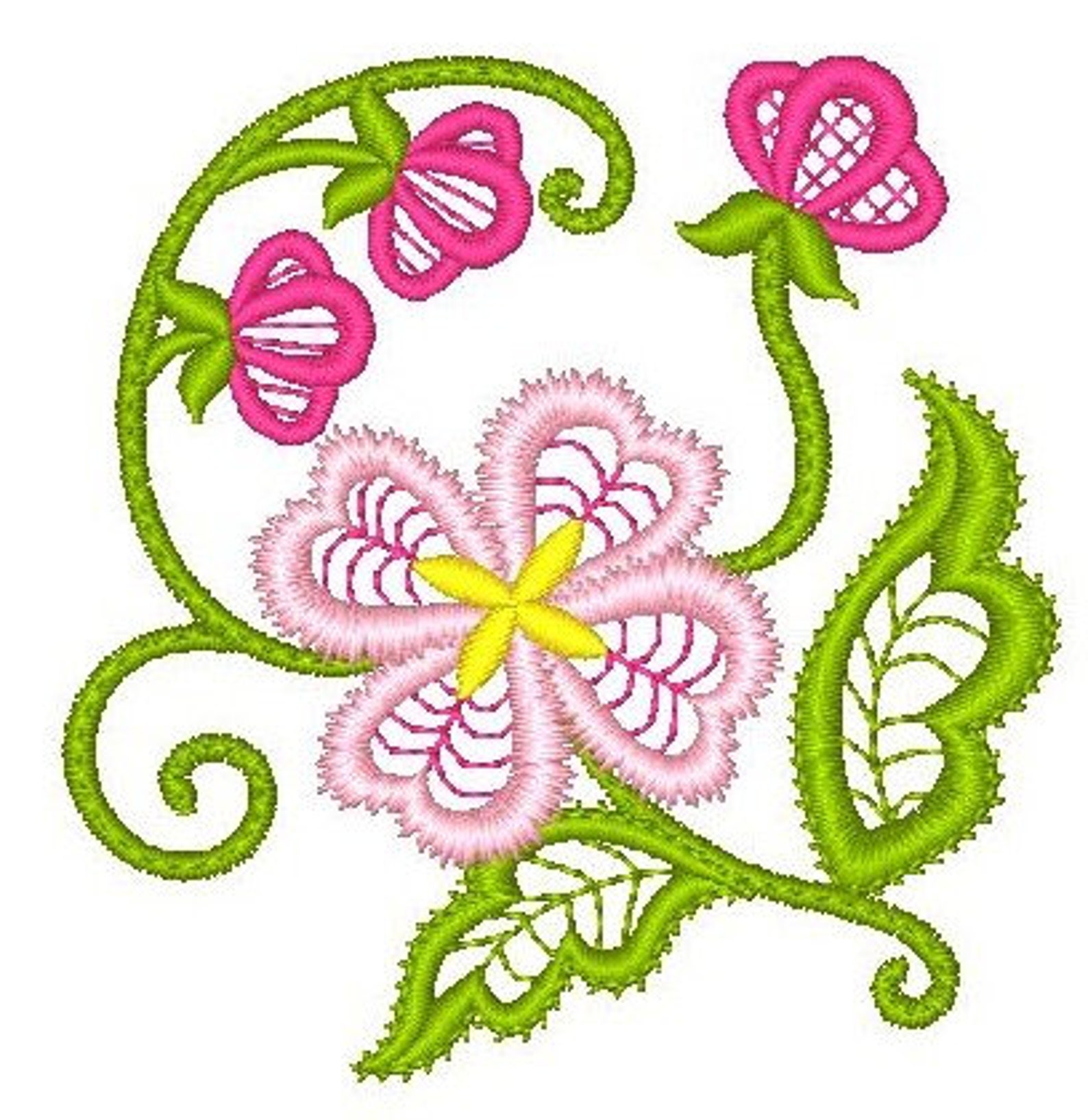 Flowers Pure Lacey Machine Embroidery Designs | Etsy